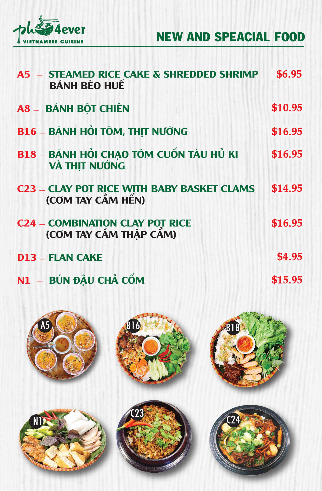 Our Menu | Pho4ever - Vietnamese Cuisine